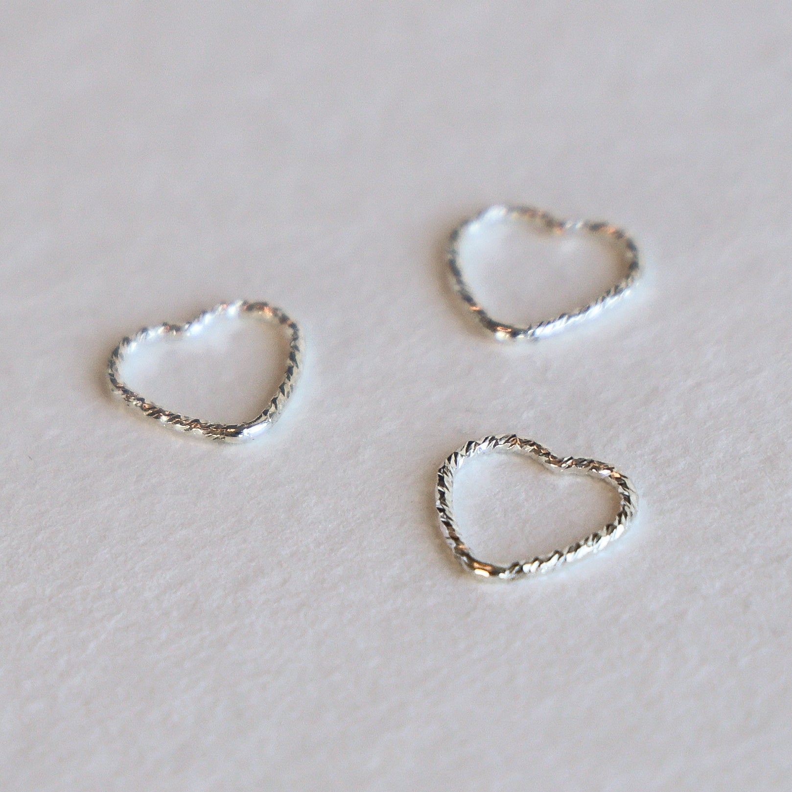 Sparkle Heart Connector - Set of 3 – Linkd Permanent Jewellery Supplies NZ